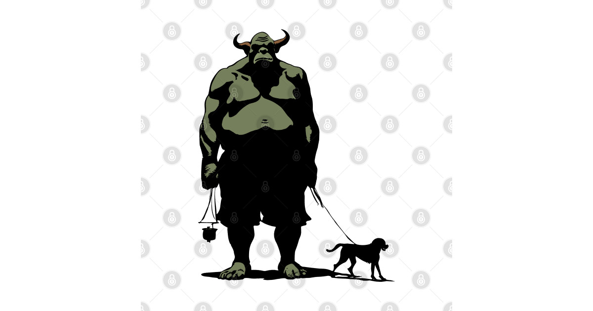 Tiny Takes Spike for a Walk Cute Ogre - Cute Ogre - T-Shirt | TeePublic