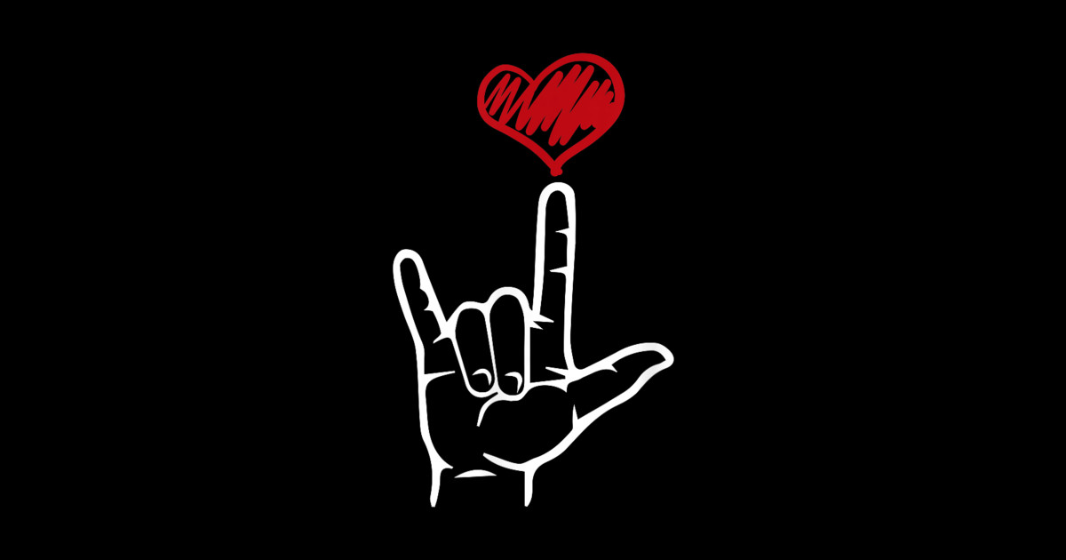 ASL I Love You Hand Heart American Sign Language - Hand Heart - Posters ...