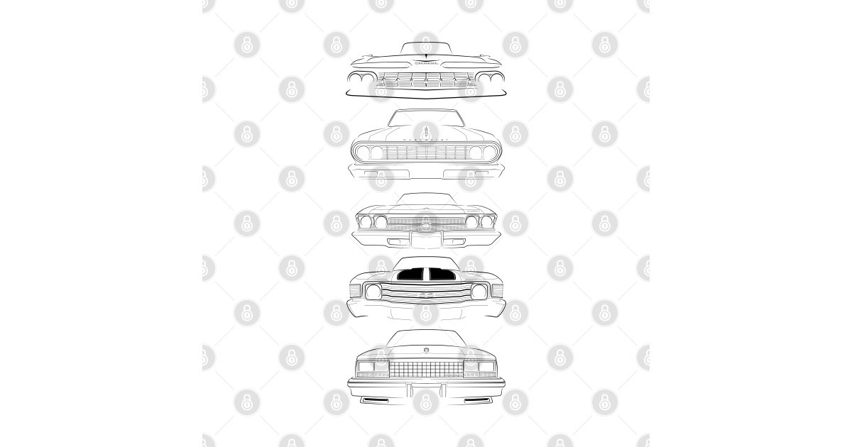 front/profile - Evolution of the Chevy El Camino - stencil, black - El ...