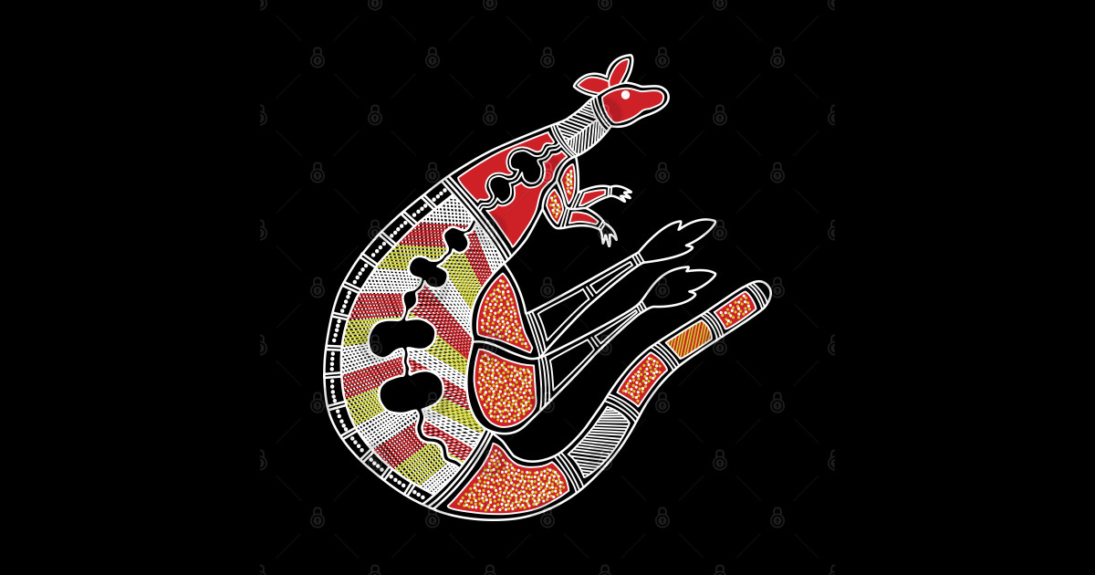 Aboriginal Art - The Kangaroo - Kangaroo - Sticker | TeePublic