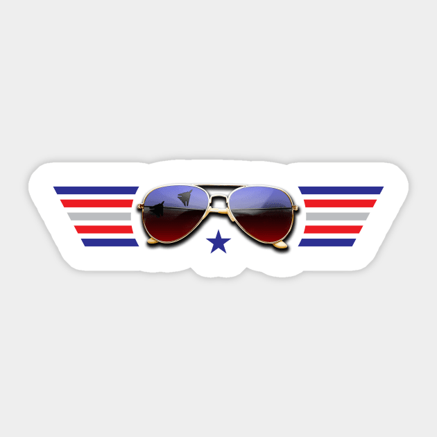 Aviator Sunglasses with Tomcats - Top Gun - Sticker | TeePublic