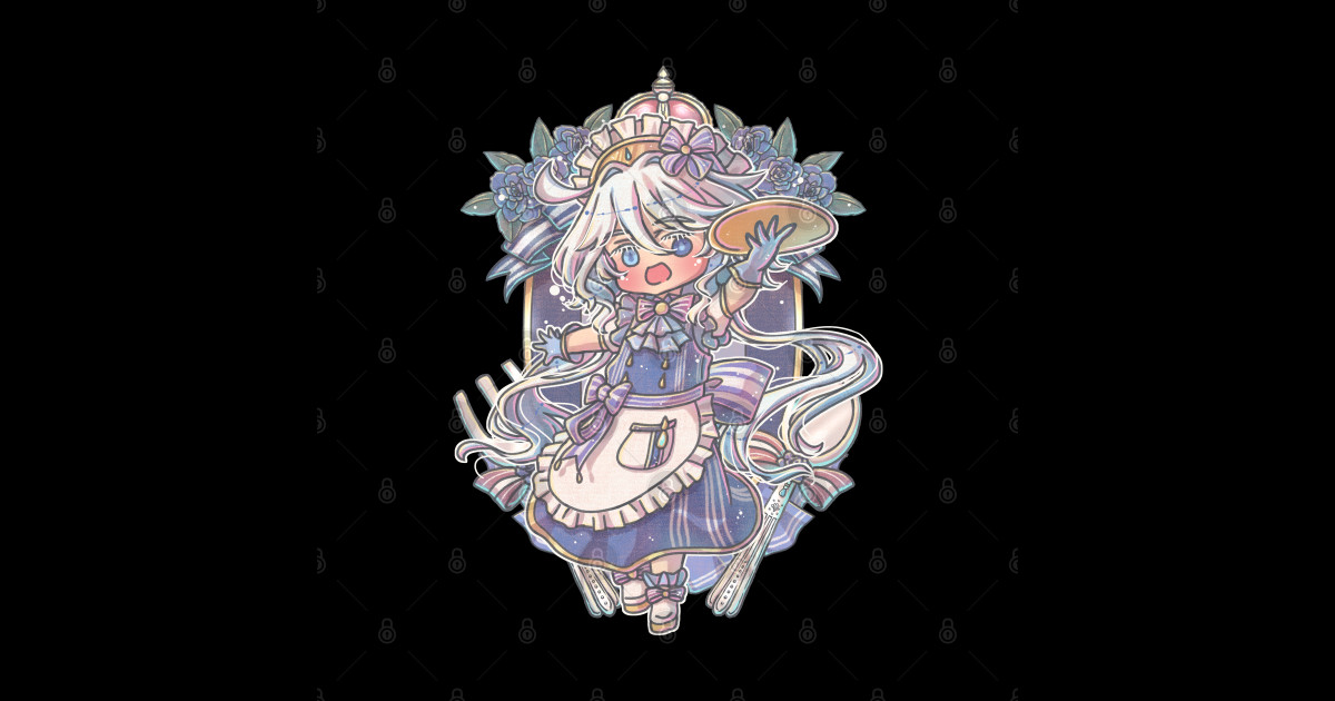 Genshin Impact Furina Butler Cafe Chibi - Genshin Impact - Sticker ...