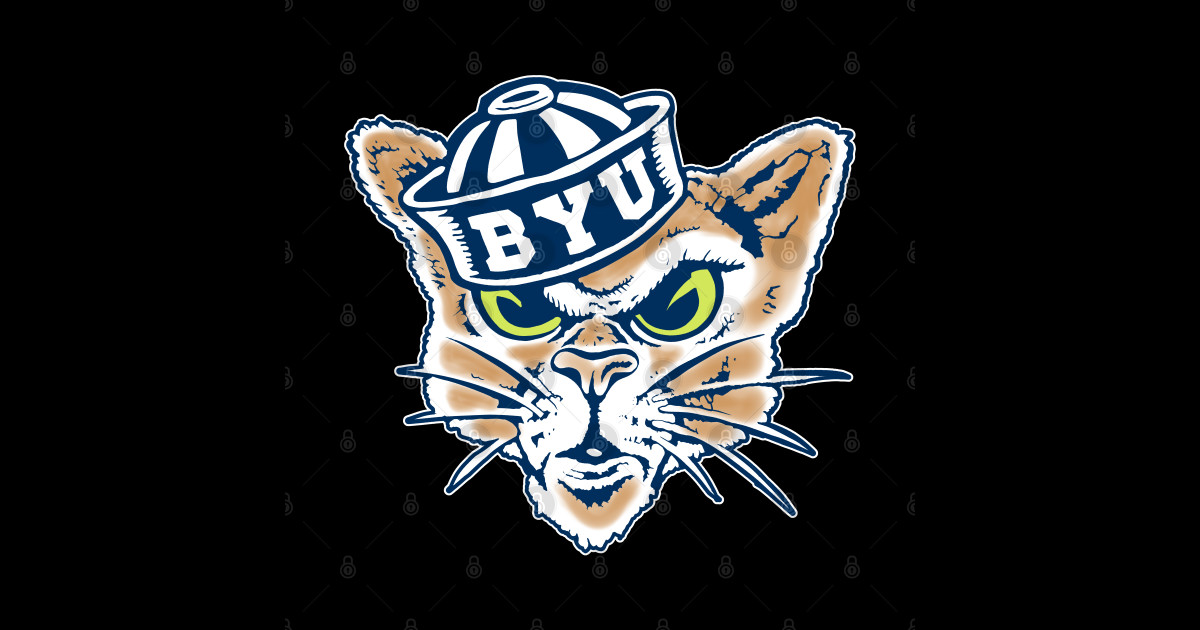 Vintage BYU mascot logo - Byu - Sticker | TeePublic