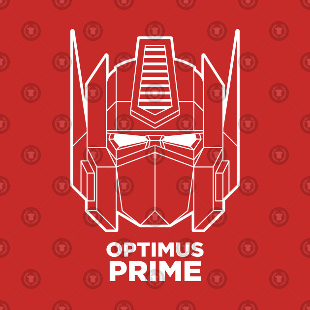 Optimus Prime (white outline) - Optimus Prime - T-Shirt | TeePublic