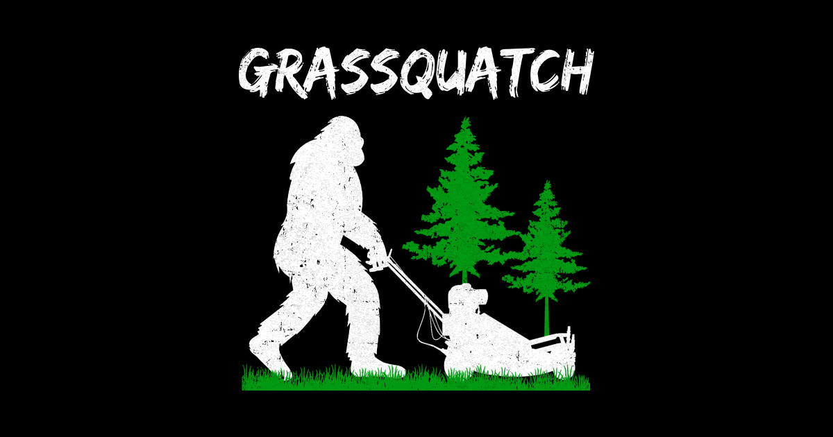 Funny Bigfoot Lawn Mowing Grassquatch Lawn Mower Men Women - Vintage ...