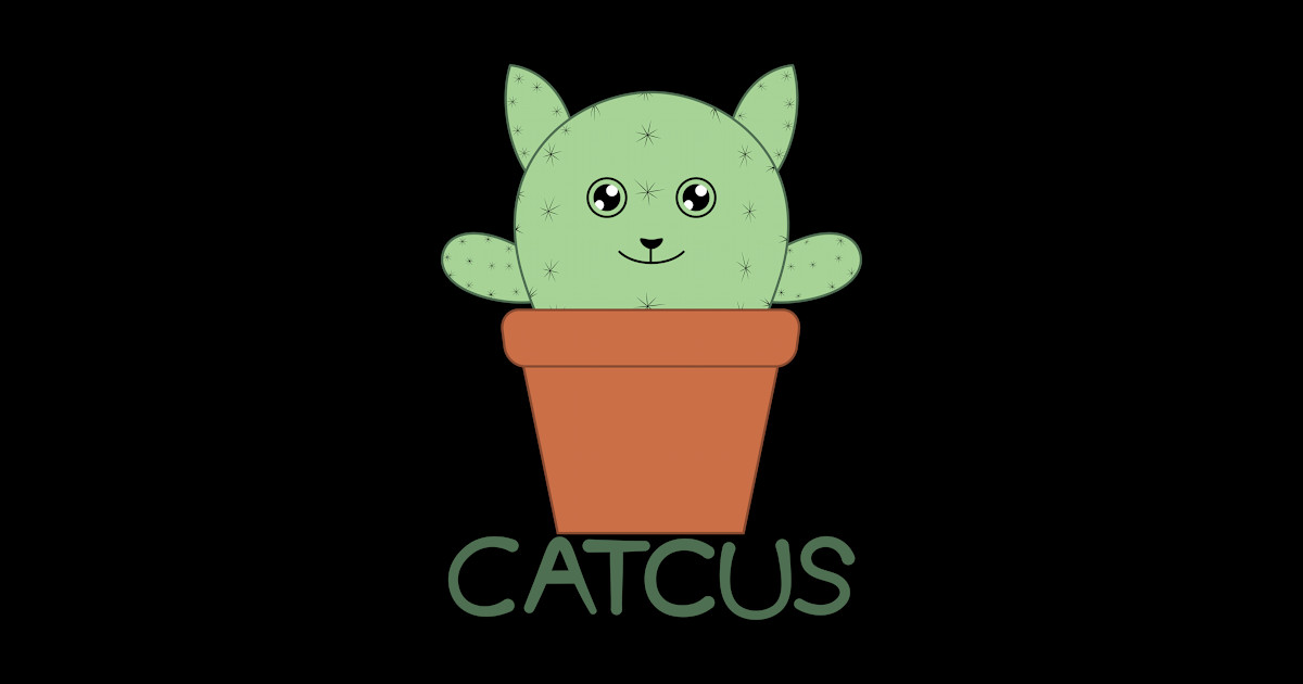 Cute Cat Cactus - Cactus Cat - Sticker | TeePublic