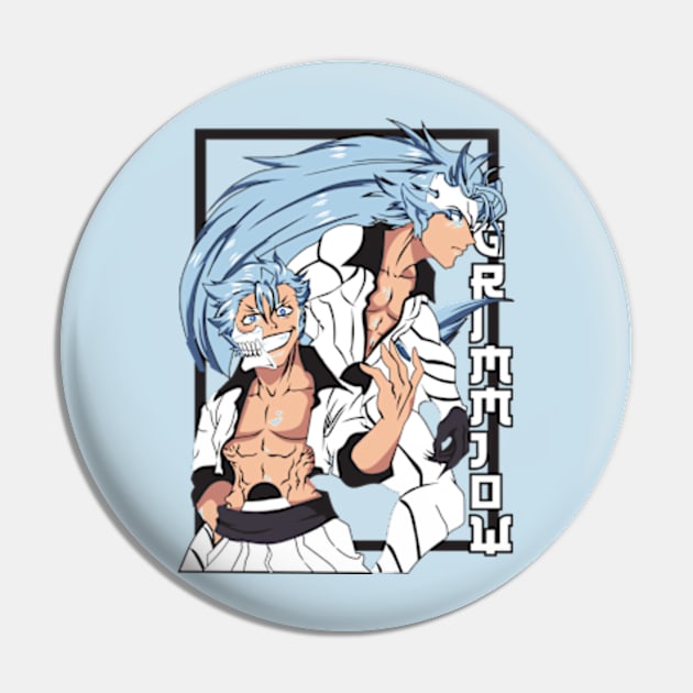 Blue Haired Menace Grimmjow bleach Fanart - Ichigo Hollow - Pin | TeePublic
