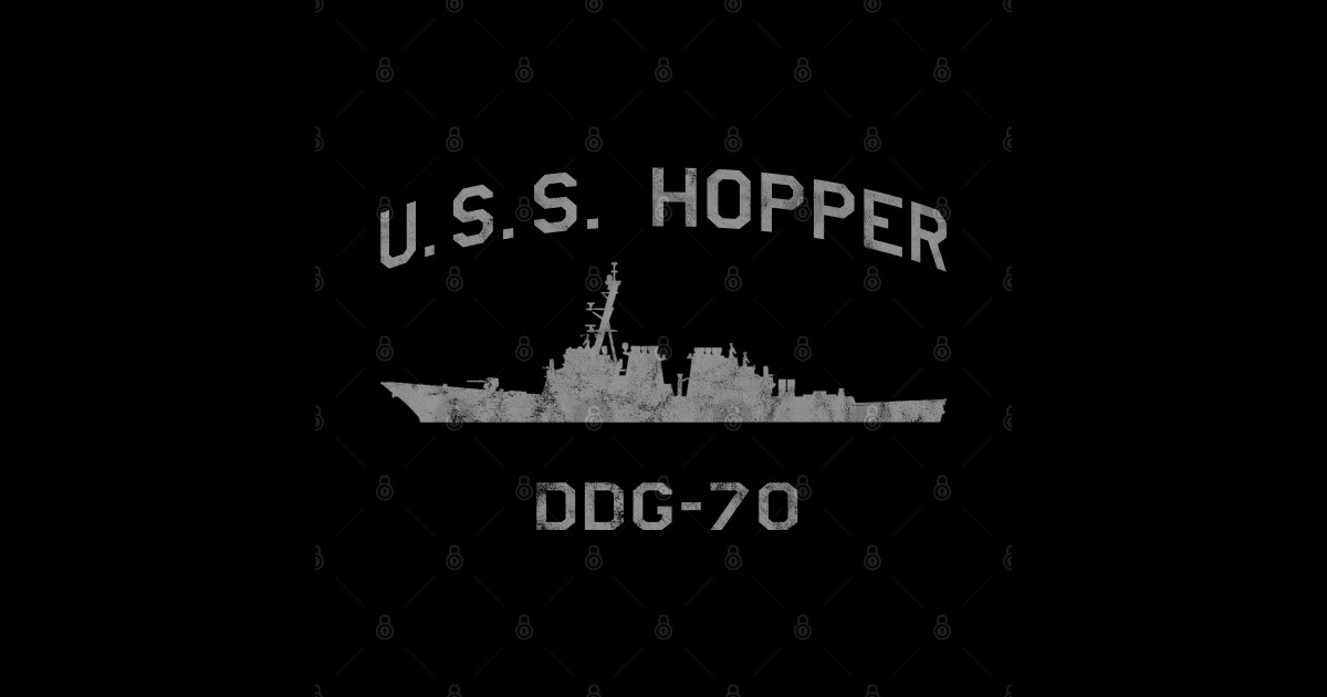 DDG-70 Uss Hopper Ships Profile - Ship - Sticker | TeePublic