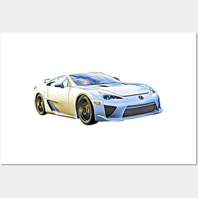 Lexus LFA Cartoon Black - Classic - Posters and Art Prints | TeePublic