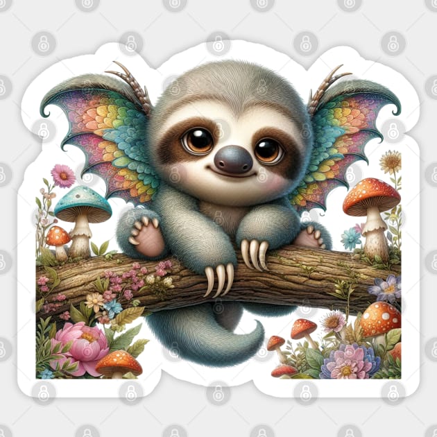 Forest Sloth Dragon - Adorable - Sticker | TeePublic