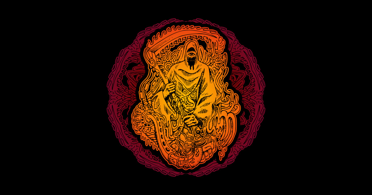 Psychedelic Grim Reaper - Grim Reaper - Sticker | TeePublic