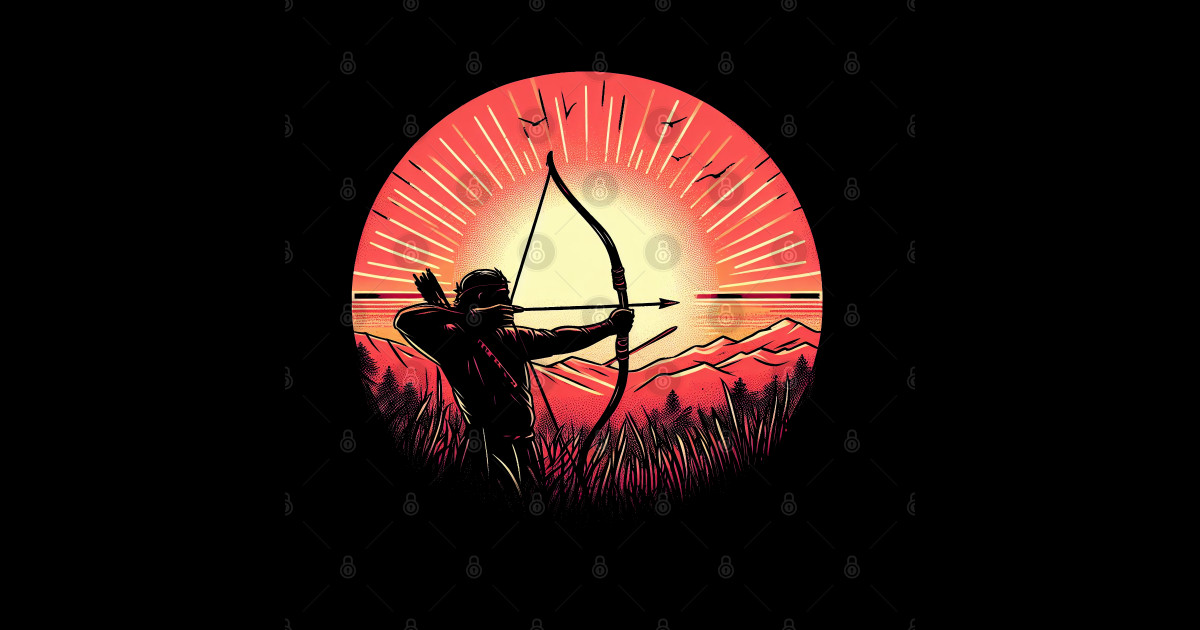 Indian Archer in Sunset - Archer - Posters and Art Prints | TeePublic
