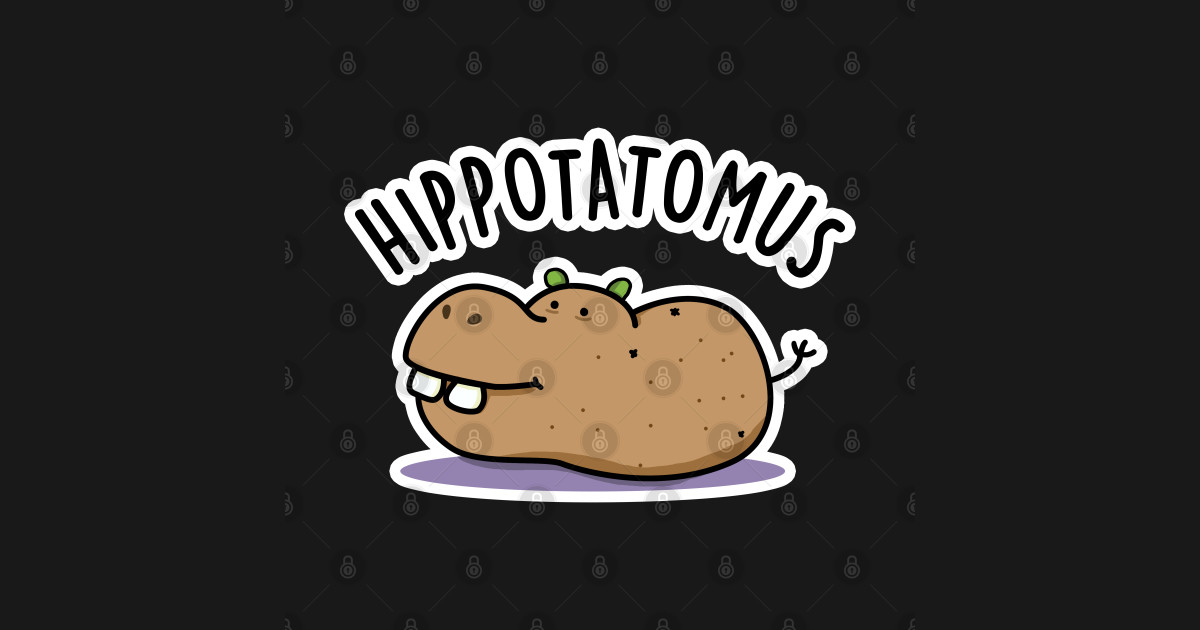 Hip-potato-mus Cute Hippo Pun - Hippo Pun - Posters and Art Prints ...