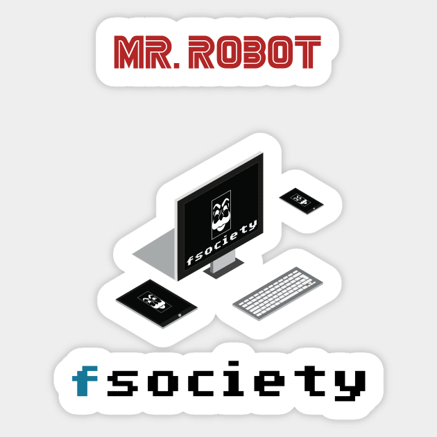 mr robot minimal poster - Mr Robot - Sticker | TeePublic
