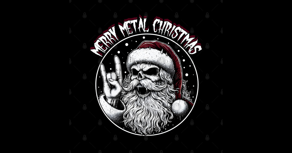 Metalhead Santa Claus - Metal Santa - Sticker | TeePublic