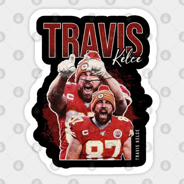 travis kelce retro - Travis Kelce - Sticker | TeePublic