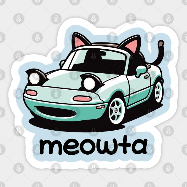 Cute Miata Cat Edition - Miata - Sticker | TeePublic