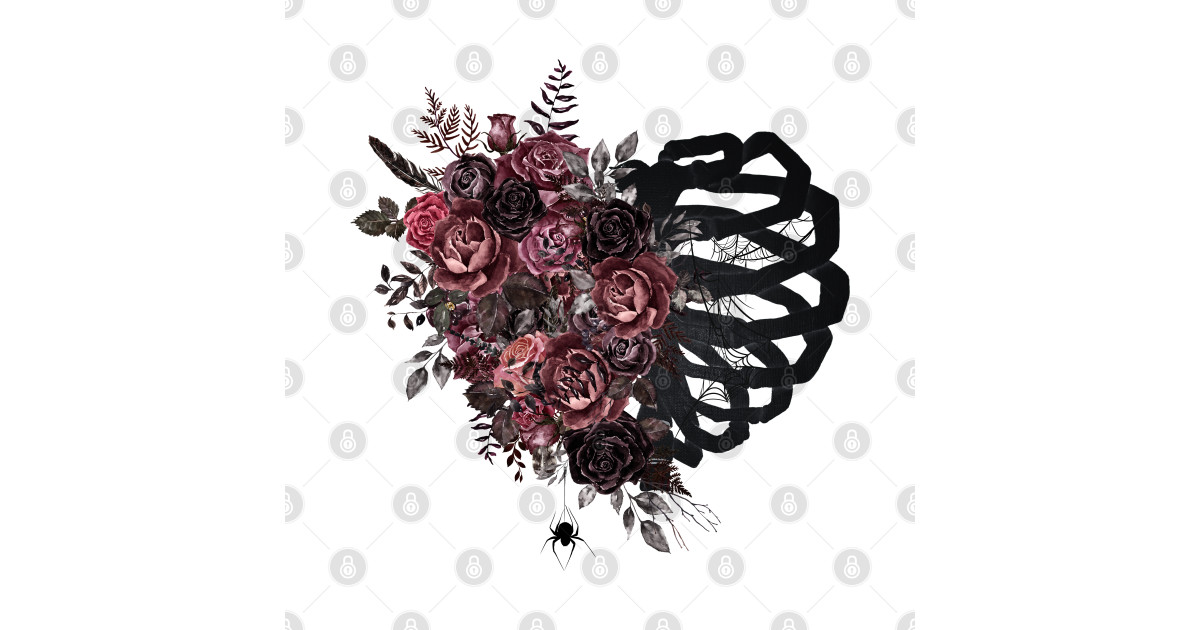 Ribs & Roses | Pop Surrealism Art - Ribs - T-Shirt | TeePublic