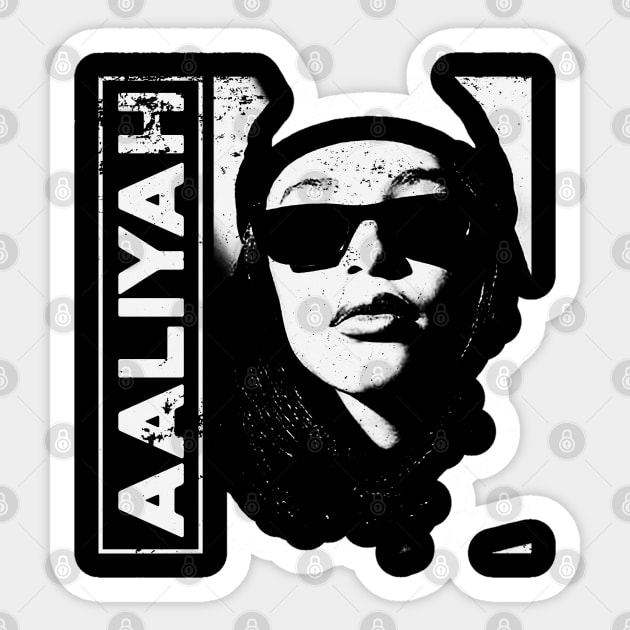 Aaliyah 80s 90s // Vintage Distressed Fanart - Aaliyah - Sticker ...