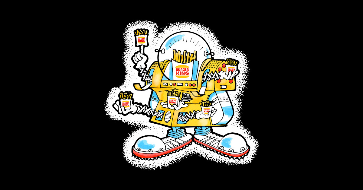 Wizard of Fries - Burger King - Sticker | TeePublic