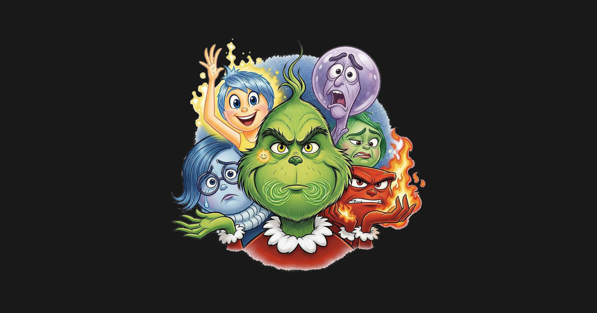 Grinch with inside out emotions - Grinch - T-Shirt | TeePublic