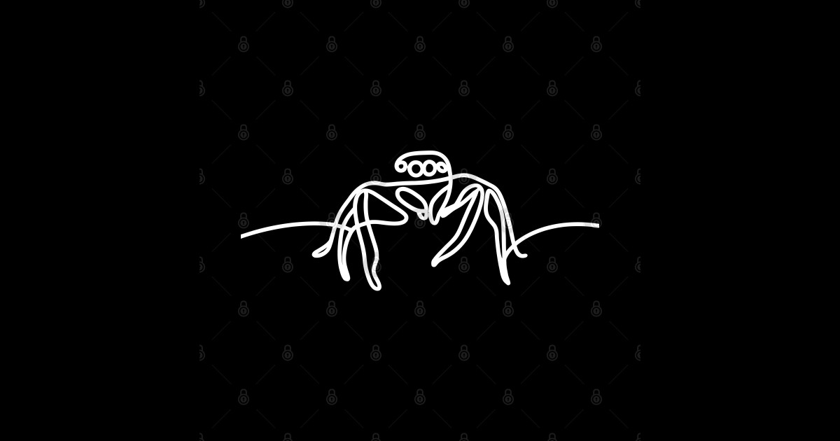 Jumping Spider Line Drawing - Jumping Spider - Sticker | TeePublic