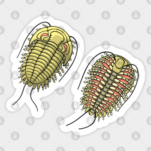 Colored Trilobite Illustration - Trilobite - Sticker | TeePublic