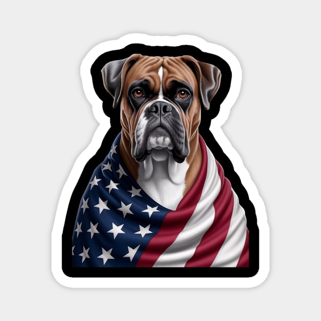 Boxer American Flag Patriotic Boxer Dog Lover 4th of July ...