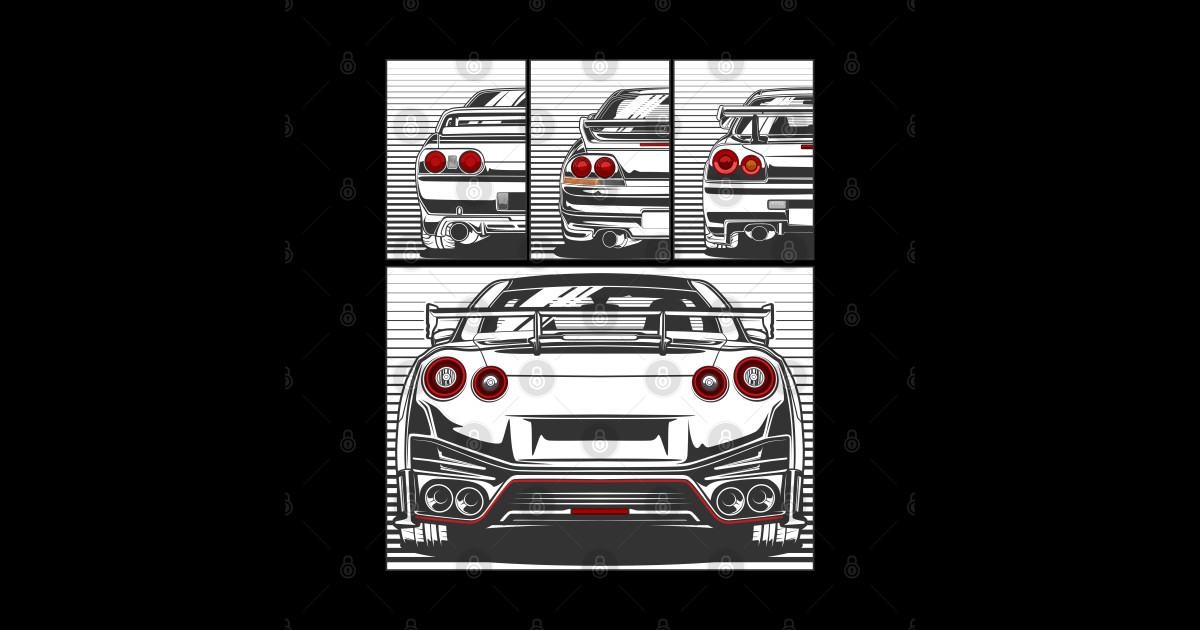 Generation of Nissan GTR Series - Nissan Gtr - Posters and Art Prints ...