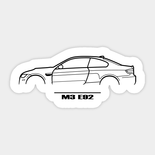 Bimmer e92 Black Line Style - E92 - Sticker | TeePublic