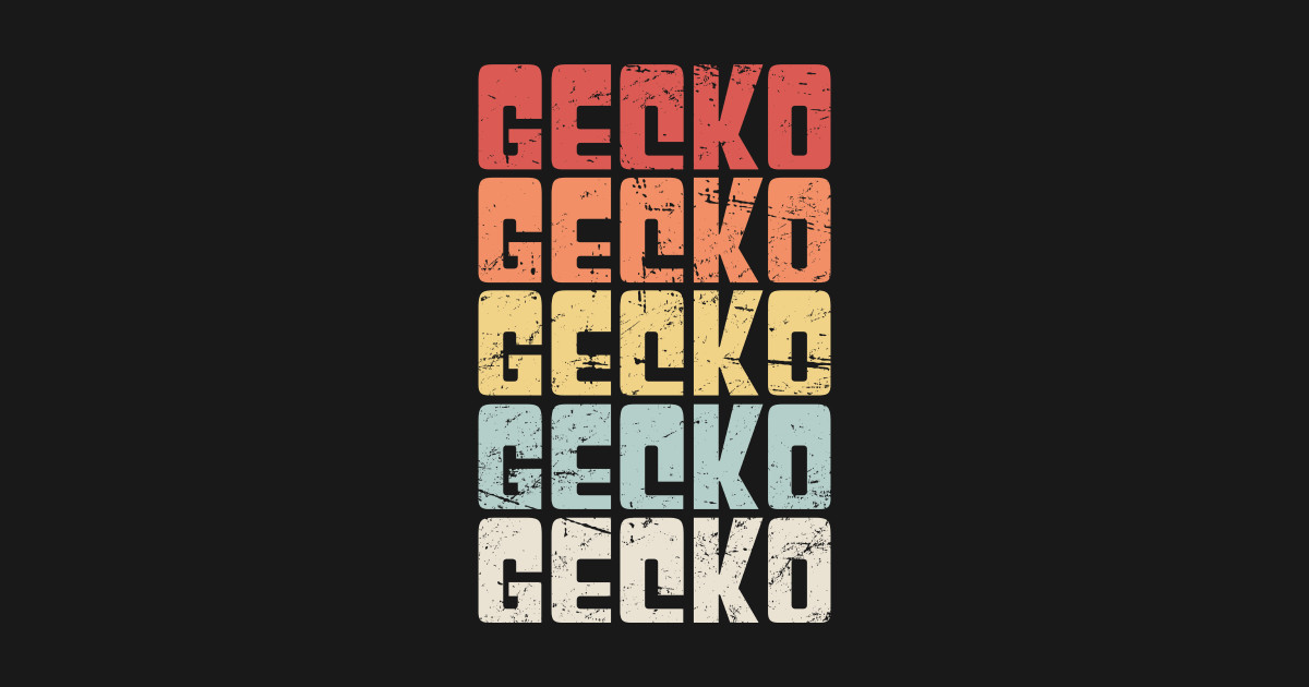 Retro Vintage GECKO Text - Leopard Gecko - T-Shirt | TeePublic