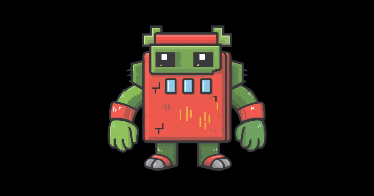 8 Bit Robot - 8 Bit - Sticker | TeePublic