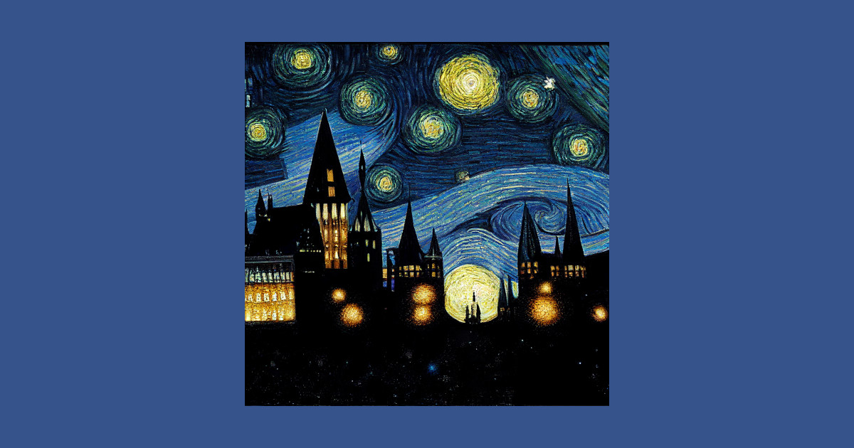 Starry Night Wizarding School Van Gogh - Starry Night - T-Shirt | TeePublic