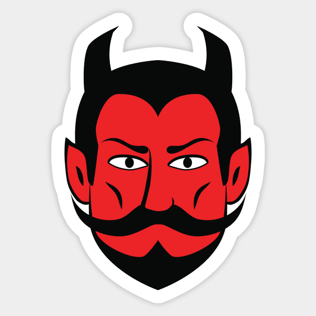 Red Devil Face - Devil - Sticker | TeePublic