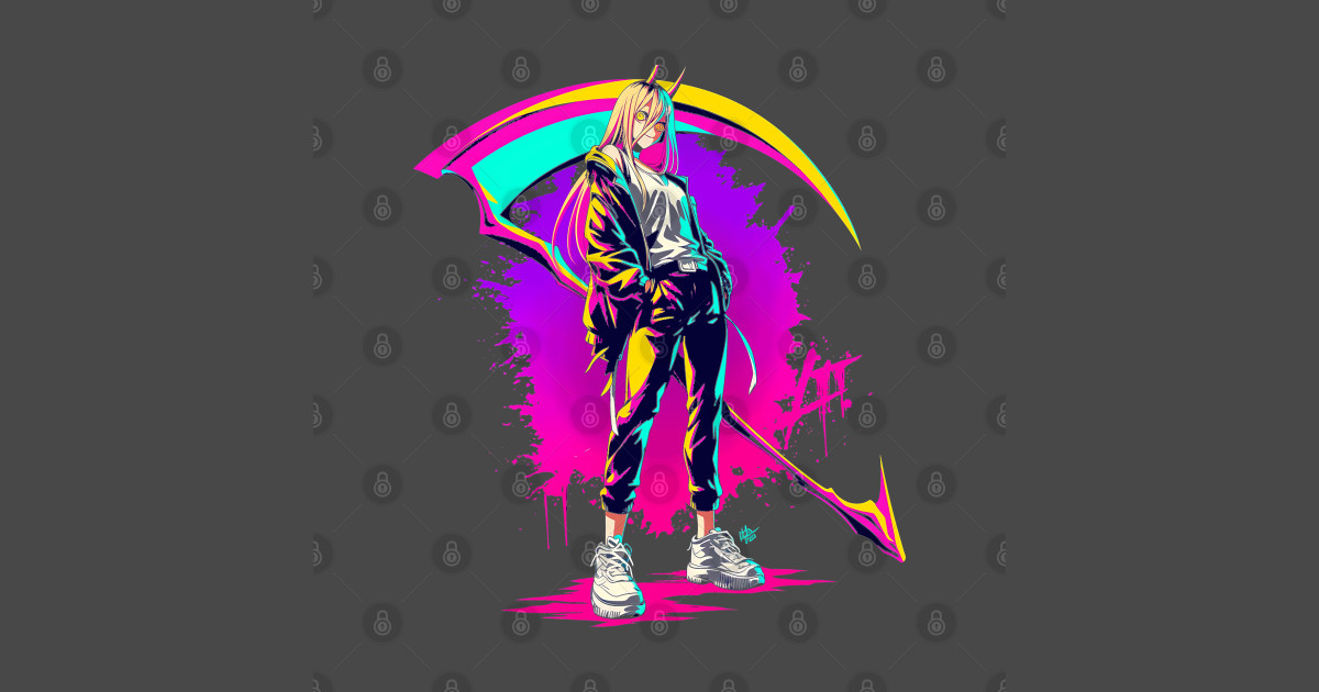 power chainsaw man Neon ? Chainsaw Man - Power Chainsaw Man - T-Shirt ...