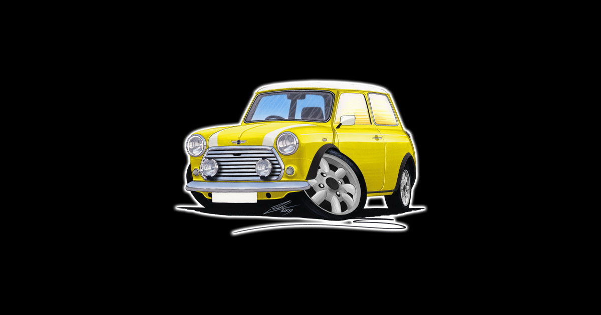 Classic Mini Cooper Yellow - Mini Cooper - Sticker | TeePublic