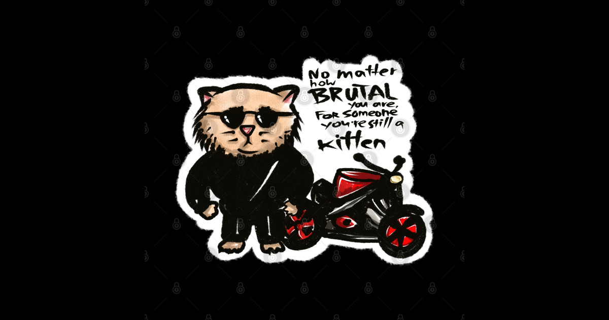 biker. cat. - Biker - Sticker | TeePublic
