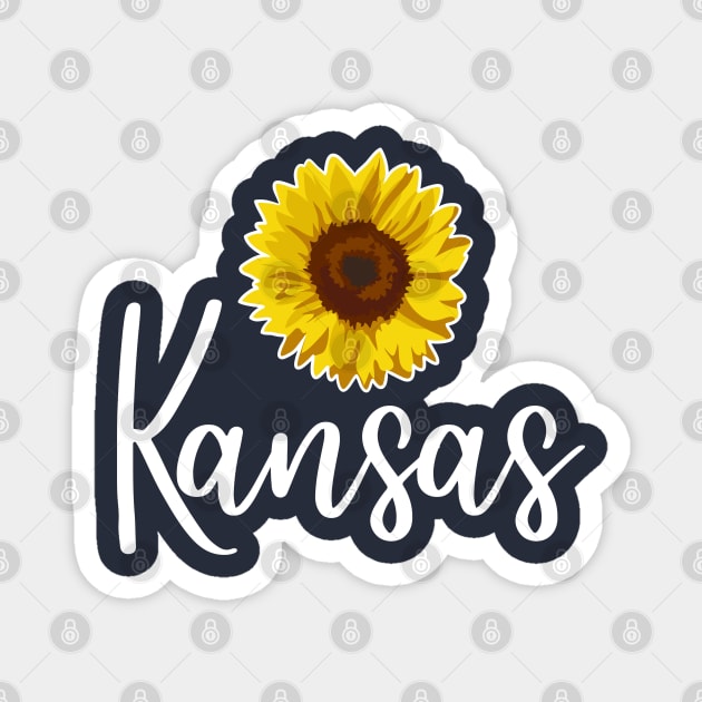 Kansas The Sunflower State Classic Script - Sunflower State - Magnet ...
