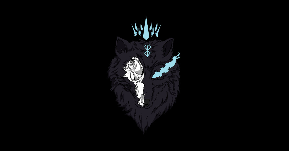 Dark runic wolf - Wolf - Sticker | TeePublic