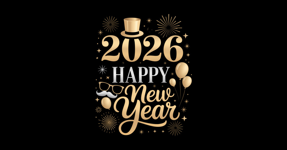 Happy New Year Party 2026 Ballon Family Matching - Happy New Year Party ...