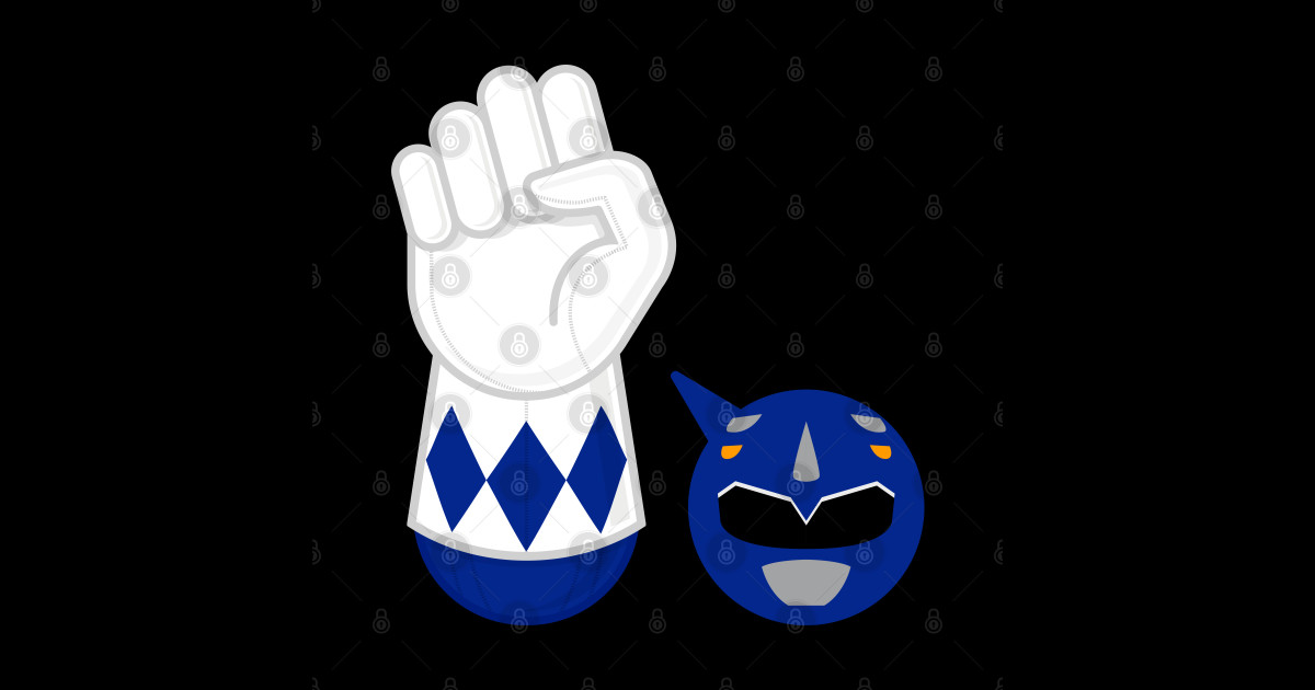 BLUE RANGER hand-power - Power Rangers - Sticker | TeePublic