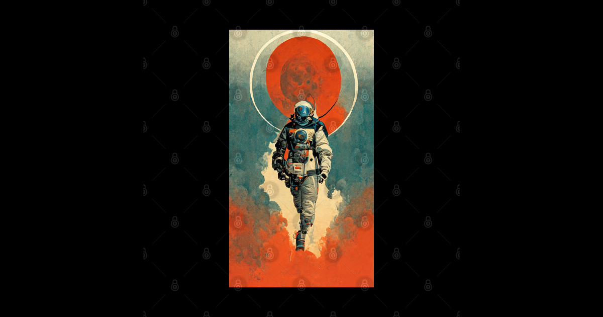 Red moon - Sci Fi - Sticker | TeePublic