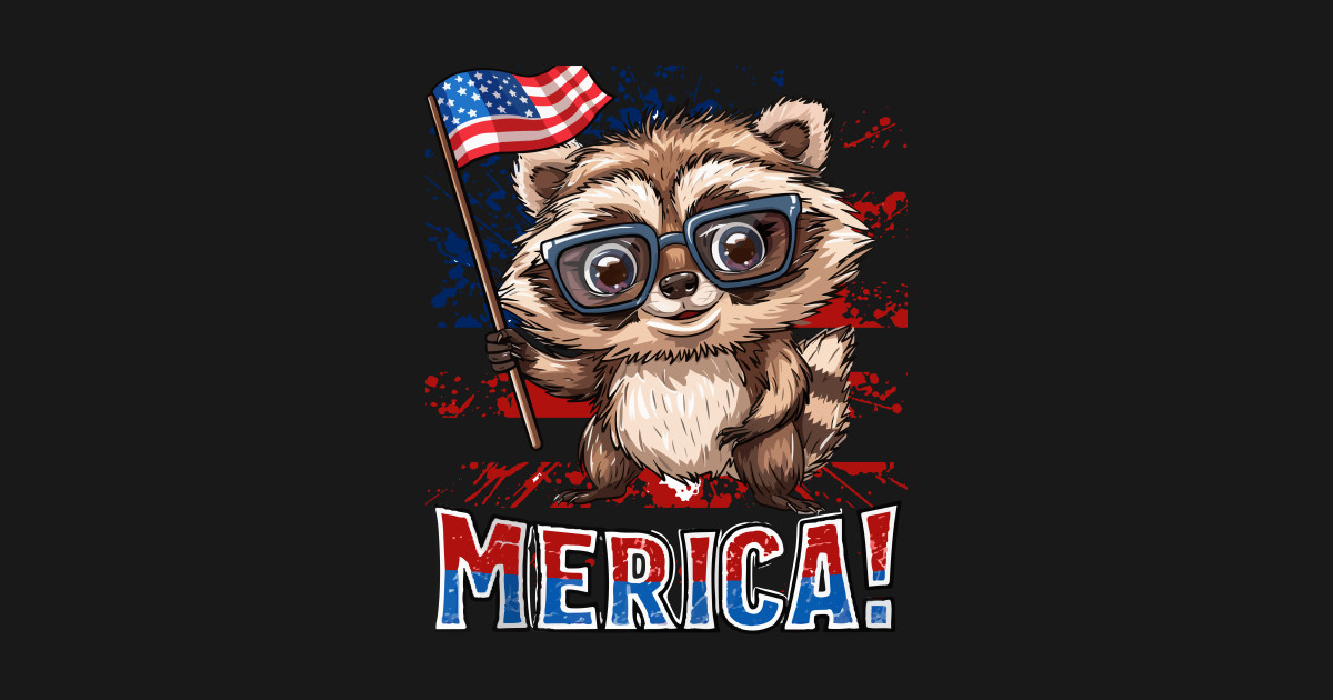 4th Of July Merica Raccoon - 4th Of July - T-Shirt | TeePublic