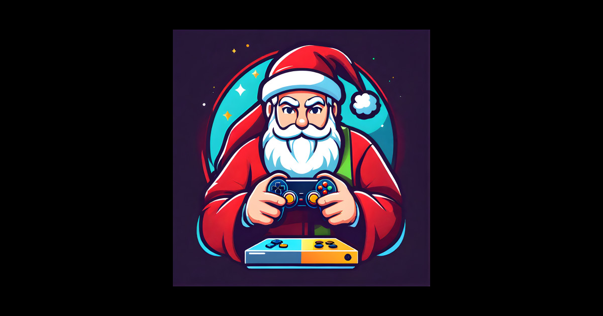 Gamer Santa - Santa Claus - Sticker | TeePublic