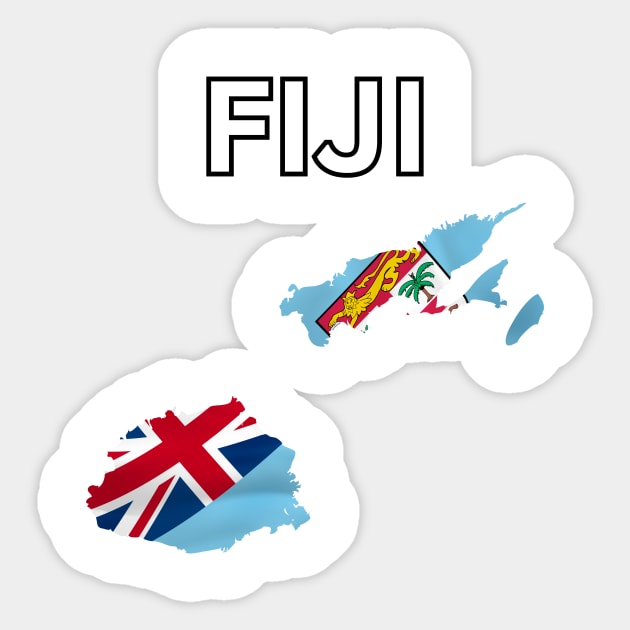 Fiji Flag Map - Fiji - Sticker | TeePublic