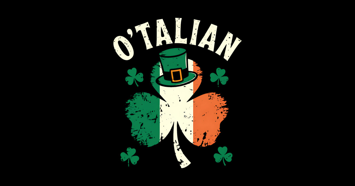 On back pinched hand clover O'talian shamrock italy flag - On Back ...