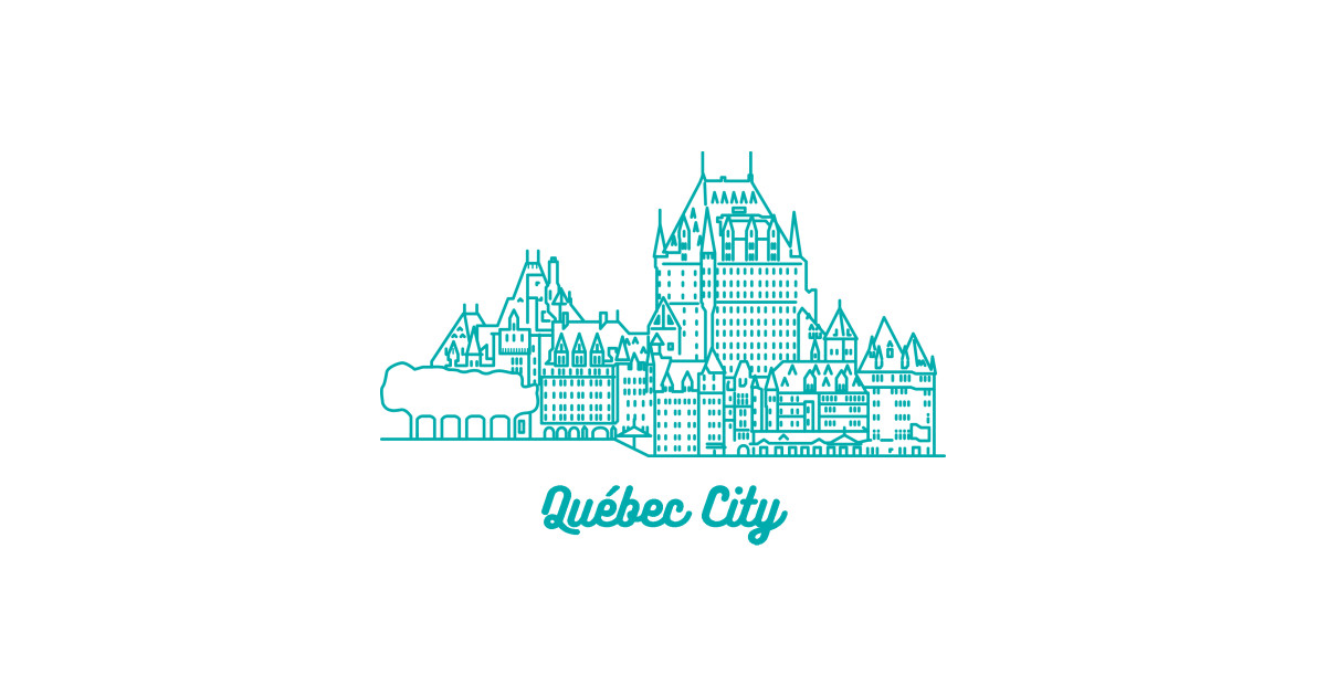 Quebec City skyline v2 - Quebec - T-Shirt | TeePublic
