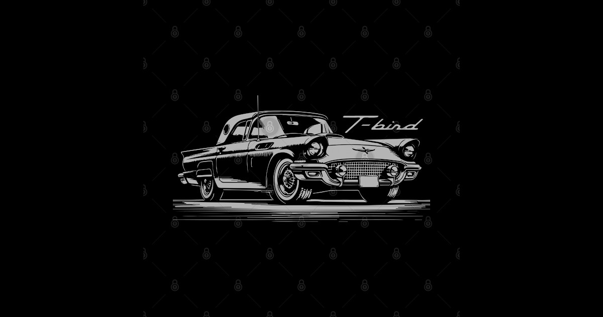 1957 T-bird - Ford Thunderbird - Sticker | TeePublic