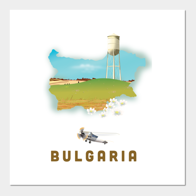 Bulgaria map travel poster - Bulgaria - Posters and Art Prints | TeePublic