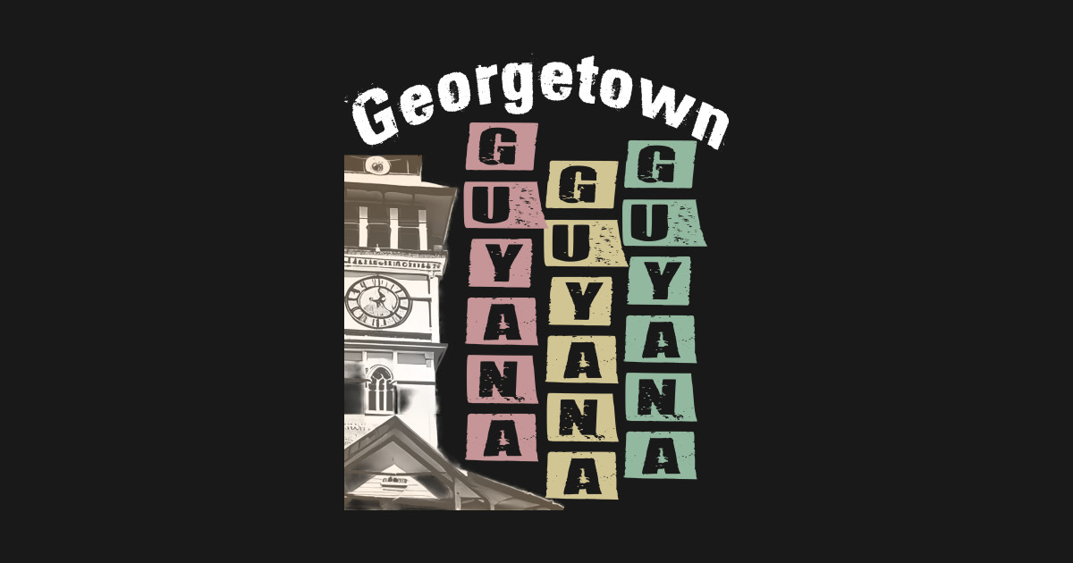 Georgetown, Guyana flag color letters Design - Georgetown Guyana - T ...